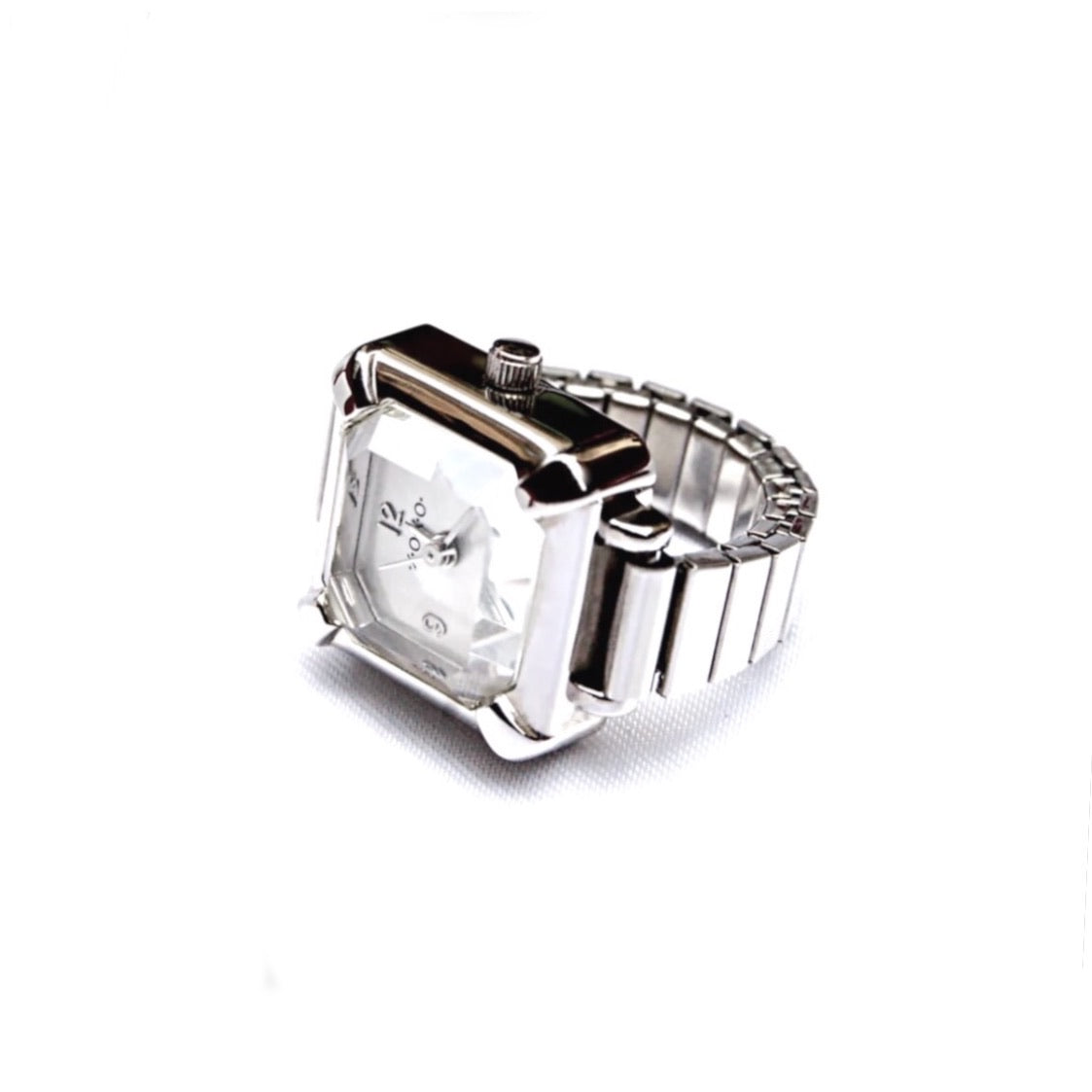 Silver Emerald Ring Watch – DIGITS®